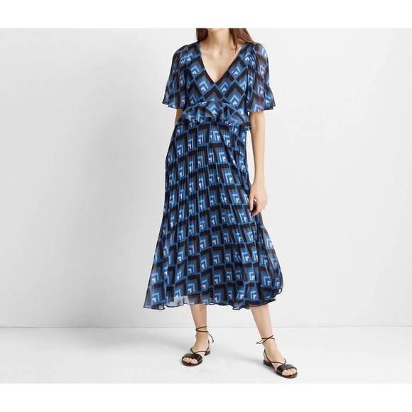 Club Monaco | Dresses | New Club Monaco Gostanzah Pleated Diamond Print ...